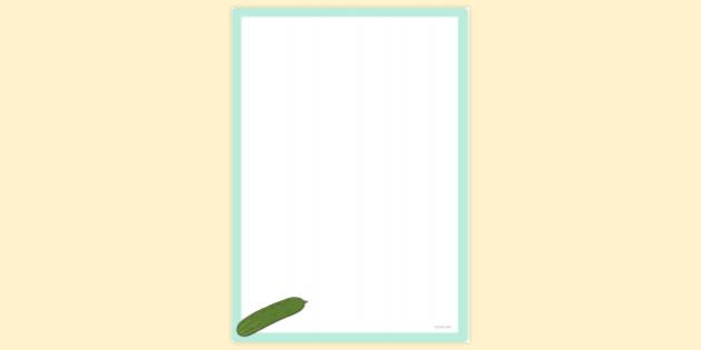 FREE! - Simple Blank Cucumber Page Border | Page Borders | Twinkl