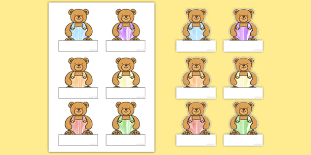 Bear Self-Registration Labels (teacher made)
