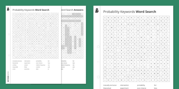 👉 Probability Keywords Word Search (teacher made)