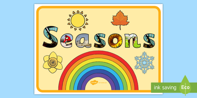 Seasons Photo Display Lettering A4 Display Poster - Seasons Photo Display