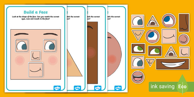 👉 All About Me: Build a Face 2D Shape Activity
