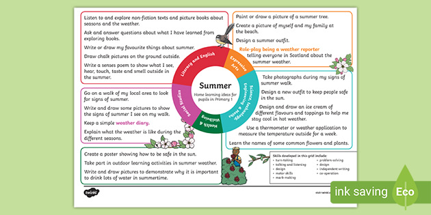 Summer P1 Mini Home Learning Topic