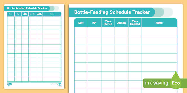 Bottle Feeding Schedule Tracker (teacher made)