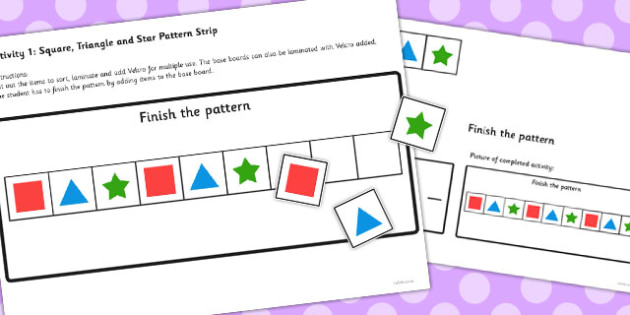 Workstation Pack Shape Pattern Activities Set 2 - teacch