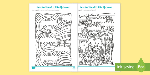 * NEW * Mental Health Mindfulness Worksheet