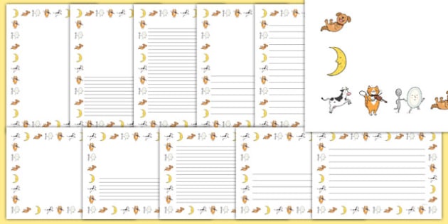 FREE! - Hey Diddle Diddle Page Borders (teacher made)