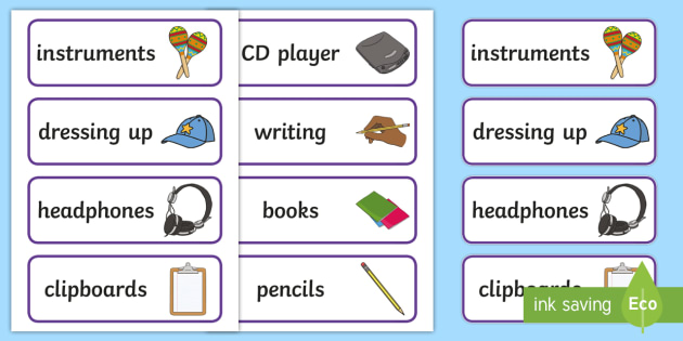 Music Area Labels (teacher made)