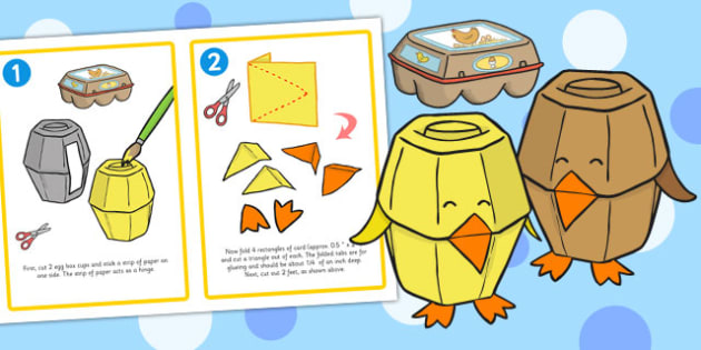 Easter Egg Box Chick Craft Instructions - easter, crafts, chick