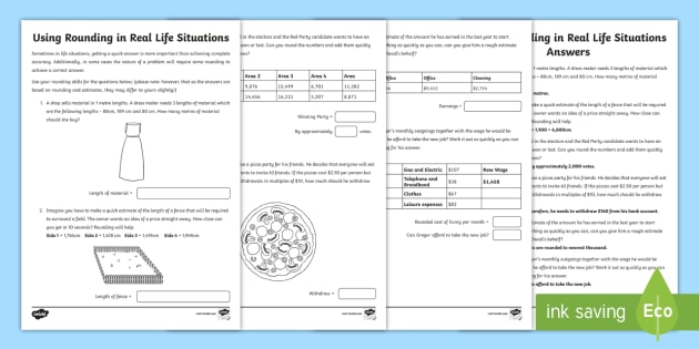 Using Rounding In Real Life Situations Worksheet Worksheet using-rounding-in-real-life-situations-worksheet-worksheet