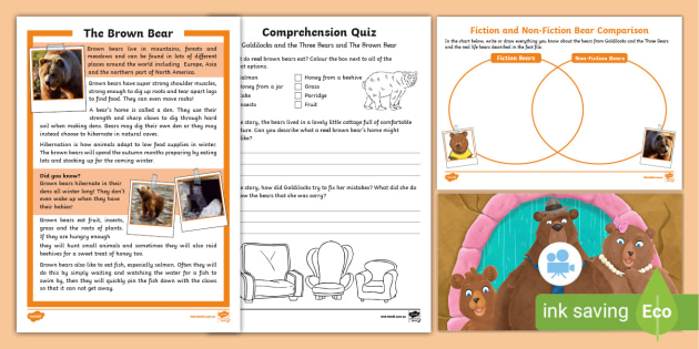 Fiction and Non-Fiction Text Pairs: Goldilocks & the 3 Bears