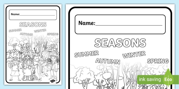 FREE! - Season Themed Colouring Book Cover (teacher made)