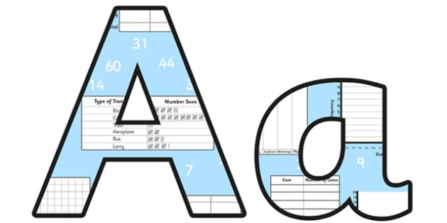 FREE! - Data Analysis Small Lowercase Display Lettering