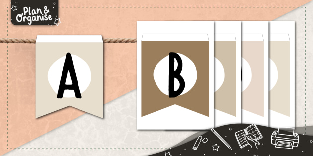 * NEW * Alphabet Display Bunting | Classroom Display | Neutral Tones