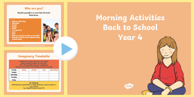 Year 4 Back to School Morning Activities PowerPoint 1 Week
