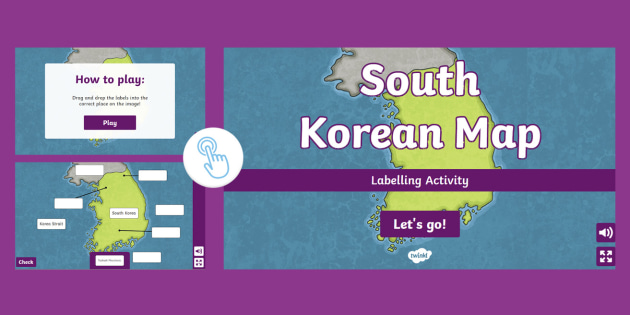 South Korean Map Labelling Activity - Year 6 Geography