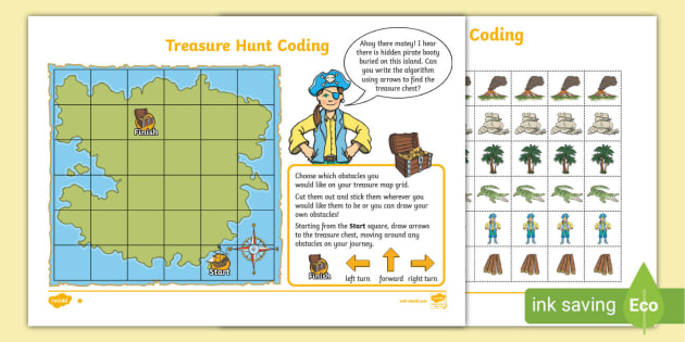 Ks1 Outdoor Unplugged Coding Algorithm Grid Treasure Hunt 2808