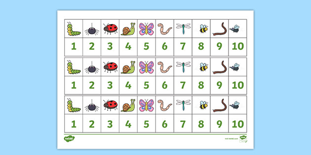 Minibeasts Number Track (1-10) (teacher made)