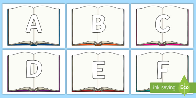 A-Z Alphabet on Books