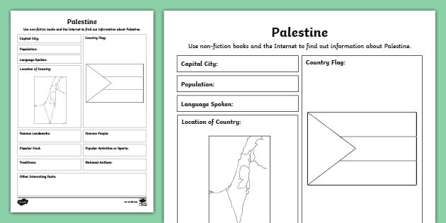 Palestine Fact File Writing Template (teacher made)