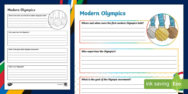 Modern Olympic Games Research Sheet (teacher made)