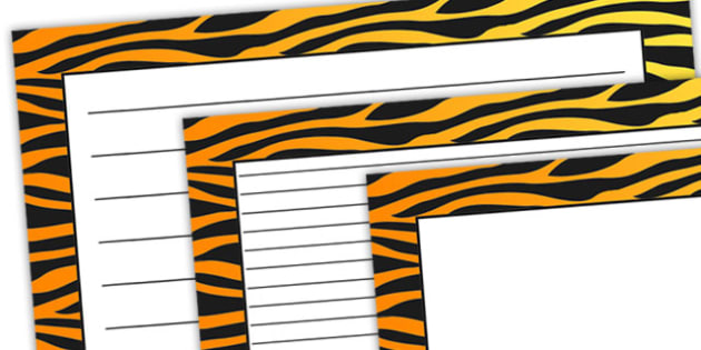 Tiger Pattern Landscape Page Border - safari, safari page