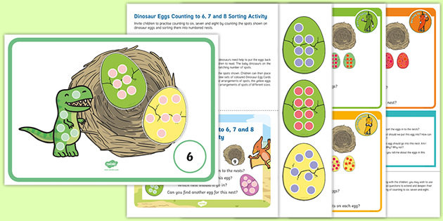 👉 Counting to 6, 7 and 8 Chilli Challenges: Dinosaur Eggs