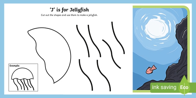 'J' Is for Jellyfish Craft | Cut-out Jellyfish Template