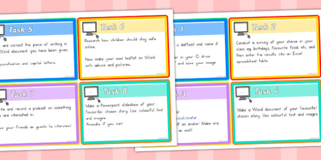 General ICT Task Cards
