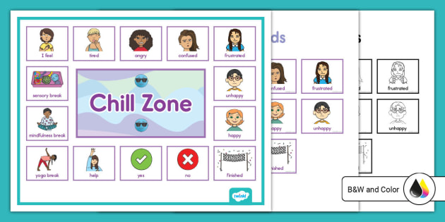 Chill Zone Calming Corner Communication Board (teacher made)