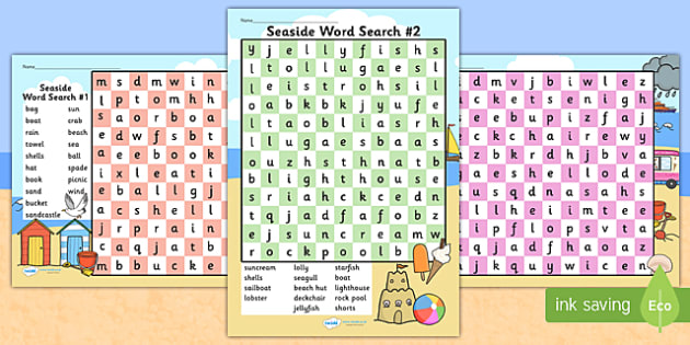 Seaside Word searches x3 (teacher made)
