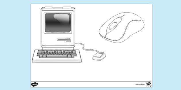FREE! - Old Computer Colouring Sheet (Hecho por educadores)
