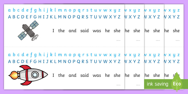 Alphabet Strips Space (teacher made)