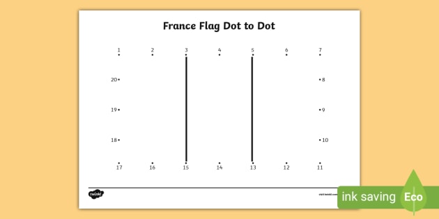 FREE! - France Flag Dot to Dot Worksheet (teacher made)