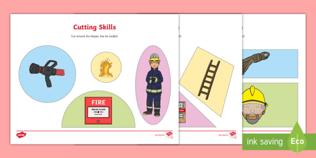 The Fire Station Aistear Cutting Skills Worksheet