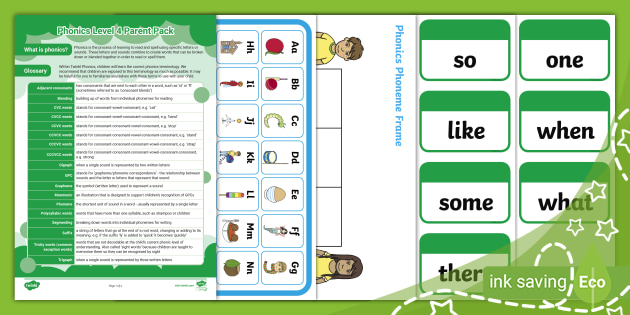 Phonics Level 4 Parent Pack (teacher made)