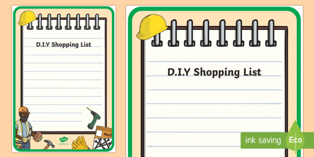 DIY Shop Role Play Shopping List (teacher made)