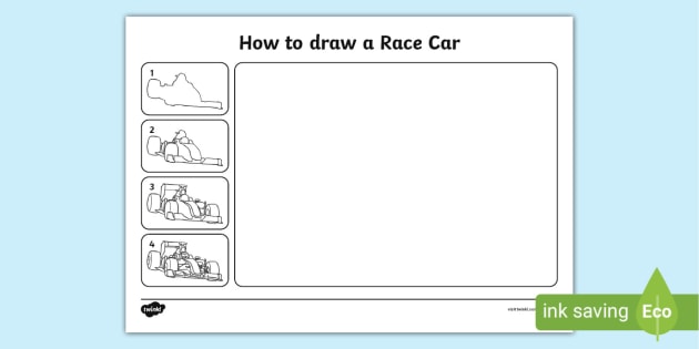 FREE! - How to Draw a Race Car (teacher made)