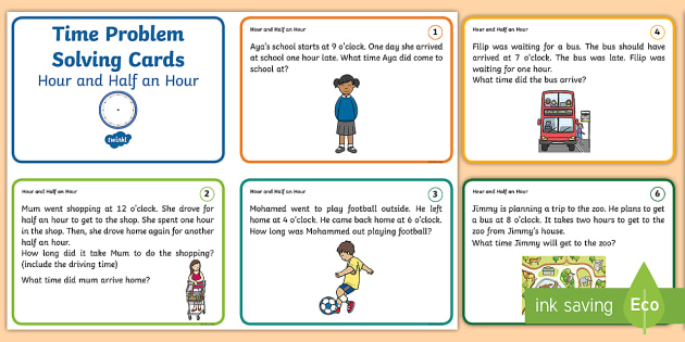 Time problem solving Challenge Cards - NI KS1 Numeracy, time