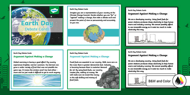 Earth Day Debate Cards (teacher made)