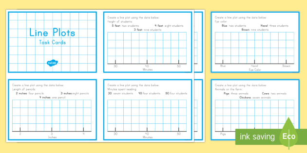 Line Plots Grade 2-5 Task Cards - Math Teaching Resources