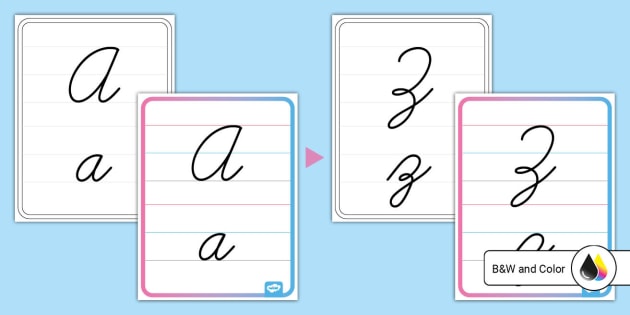Cursive Alphabet Letters Upper And Lower Case Uppercase Lowercase