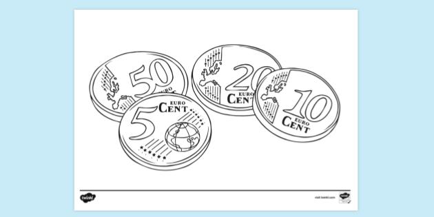 FREE! - Euros Coins | Colouring Sheet (teacher made)