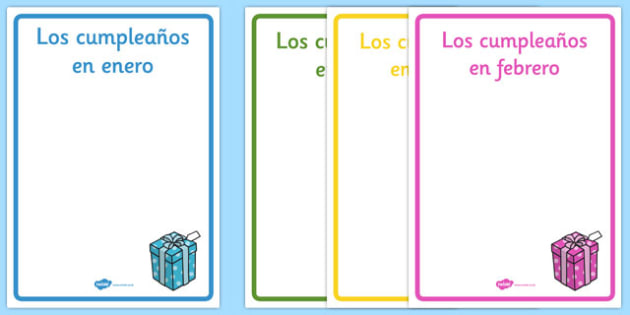 Los cumpleaños Editable Birthday Display Posters Spanish