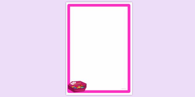 FREE! - Simple Blank Hexagonal Chocolate Box Page Border | Page Borders