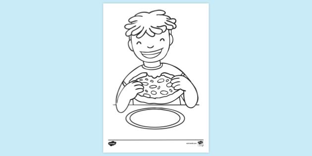 FREE! - Boy With Food Colouring Sheet - Primary Resources