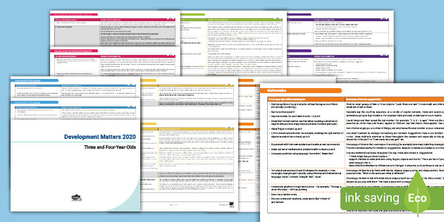 EYFS Development Matters 2020: 3 and 4 Years (New EYFS 2021)