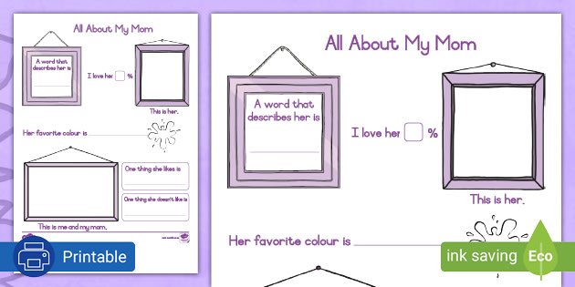 Mother's Day Activity Sheet | All About My Mom