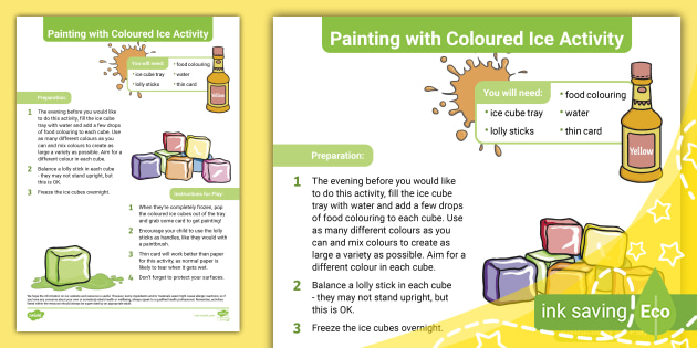 Painting with Coloured Ice Activity