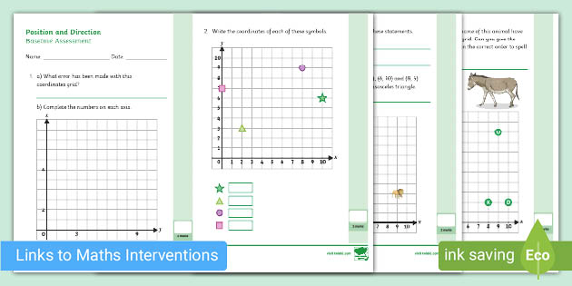 👉 Year 5 Position and Direction Baseline Assessment