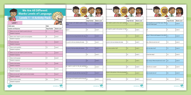 We Are All Different: Blanks Levels of Language